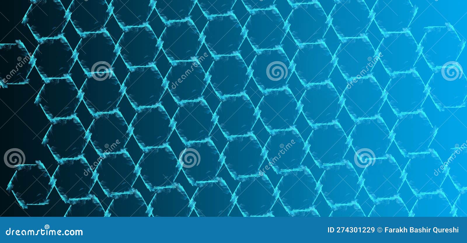 Modern Futuristic Hexagonal Shapes Repeat Pattern Design in Blue Color ...