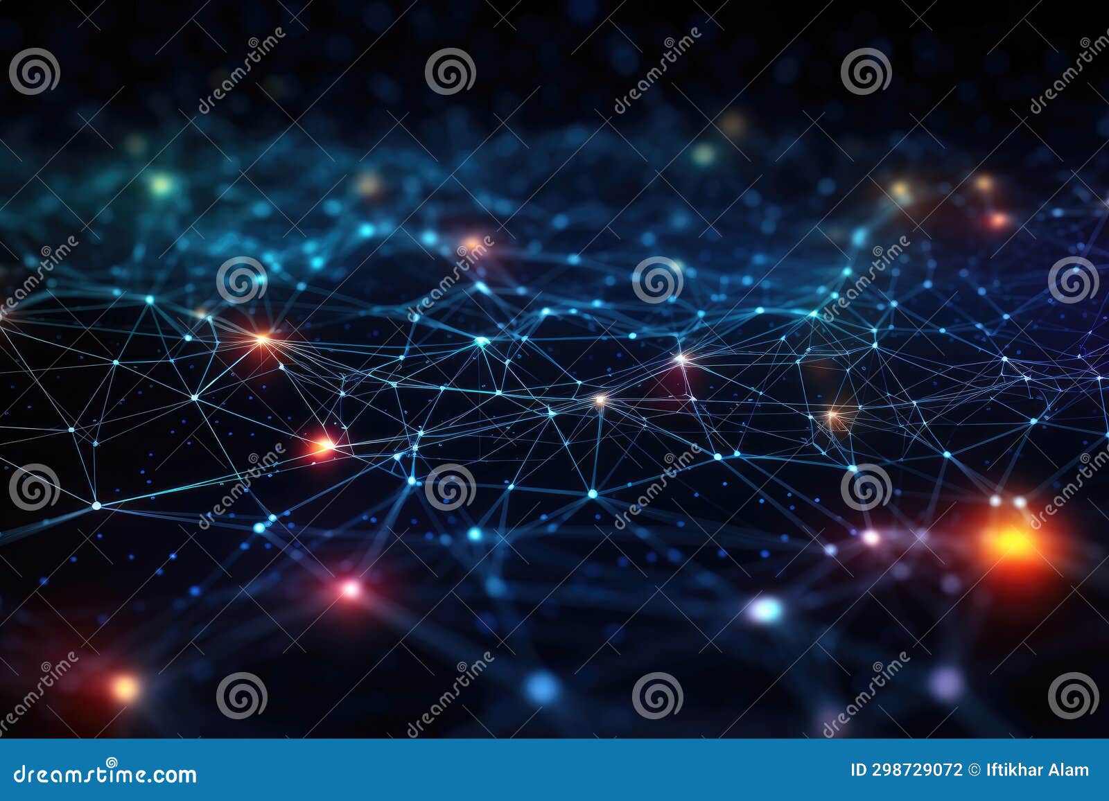 Futuristic Technology Background with Connection Lines and Dots. 3d Rendering, Digital ...