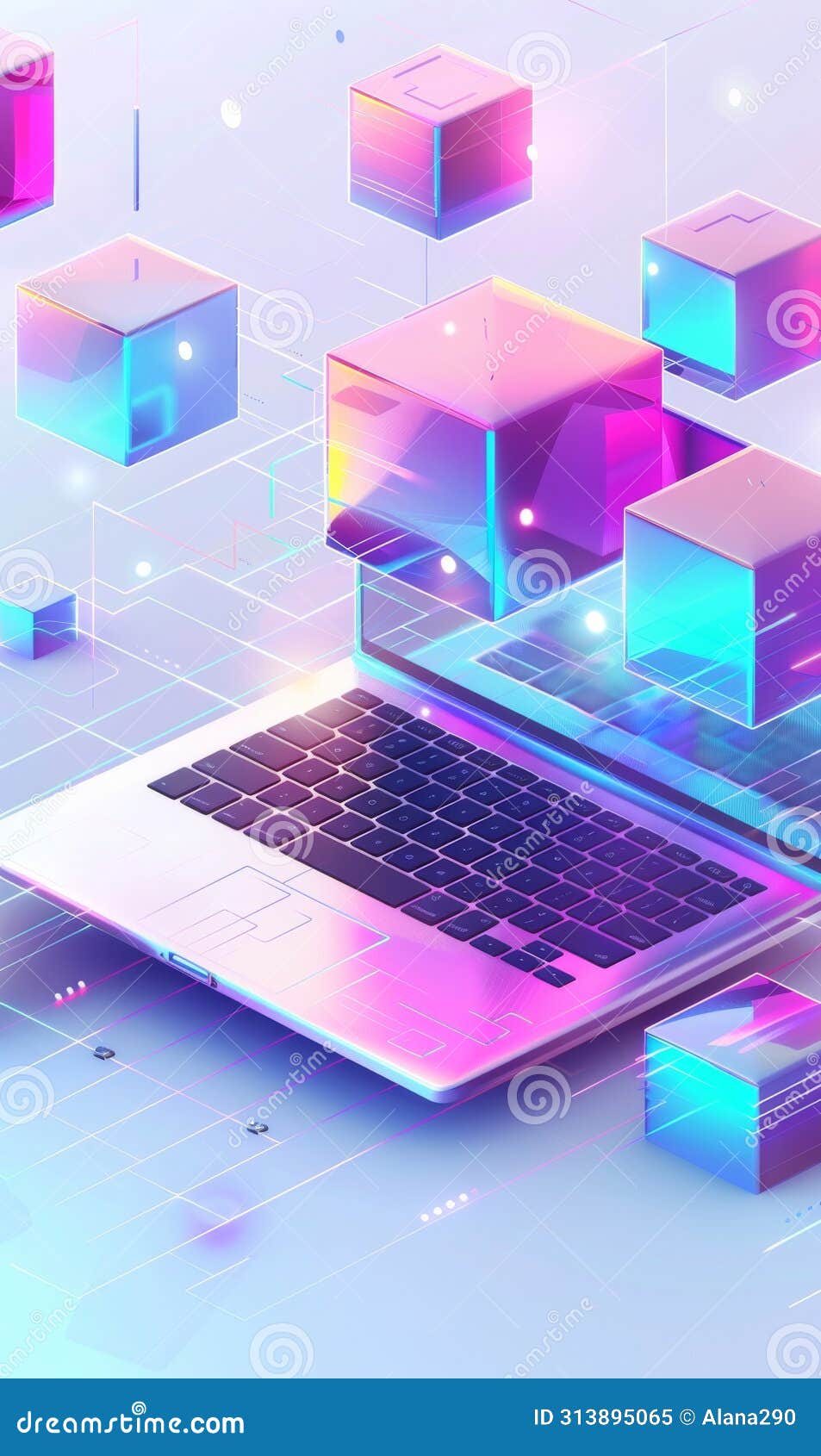 Futuristic Technology Background, Database Storage, Cloud Computing ...