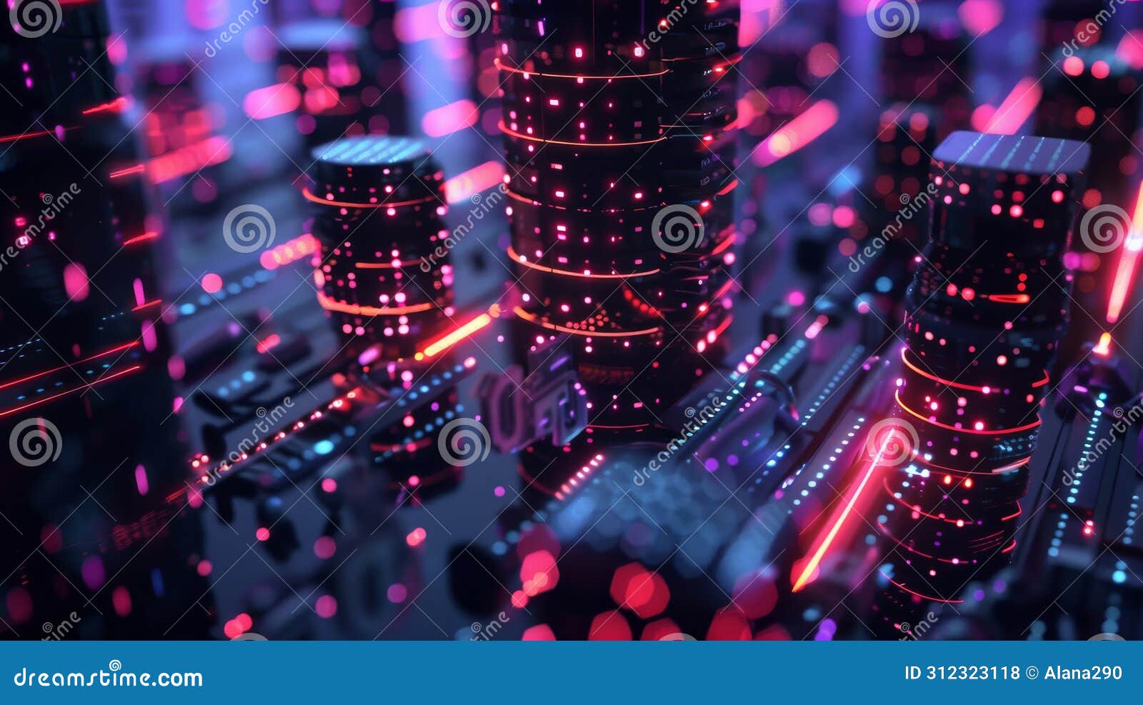 Futuristic Technology Background, Database Storage, Cloud Computing ...