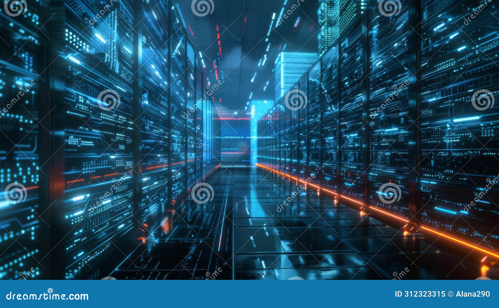 Futuristic Technology Background, Database Storage, Cloud Computing ...