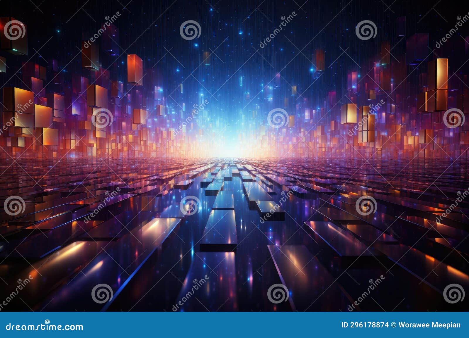 Futuristic Technology Background, Digital Geometric. Generative AI ...