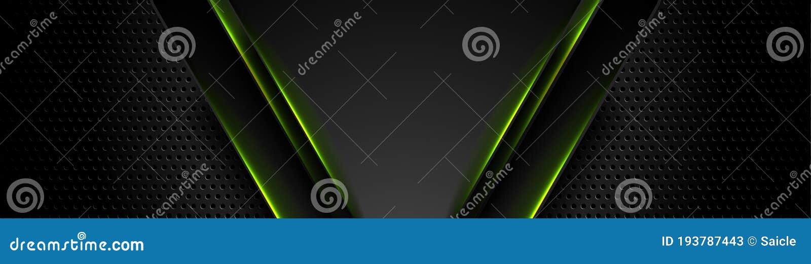 Futuristic Technology Background with Green Neon Light Stock Vector ...