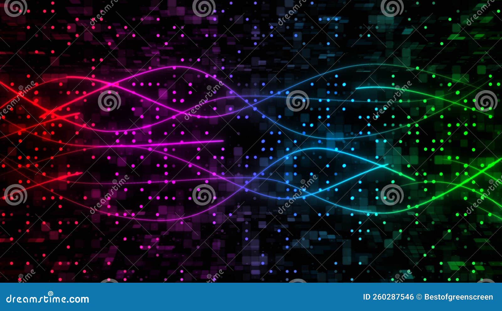 Futuristic Technology Background - Multicolour Wavy Lines and Different ...