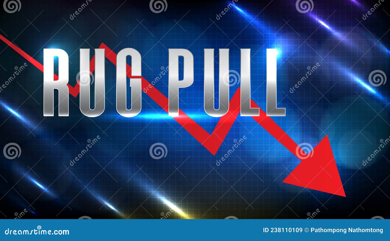 Futuristic Technology Background of Rug Pull Cryptocurrency and Candle ...