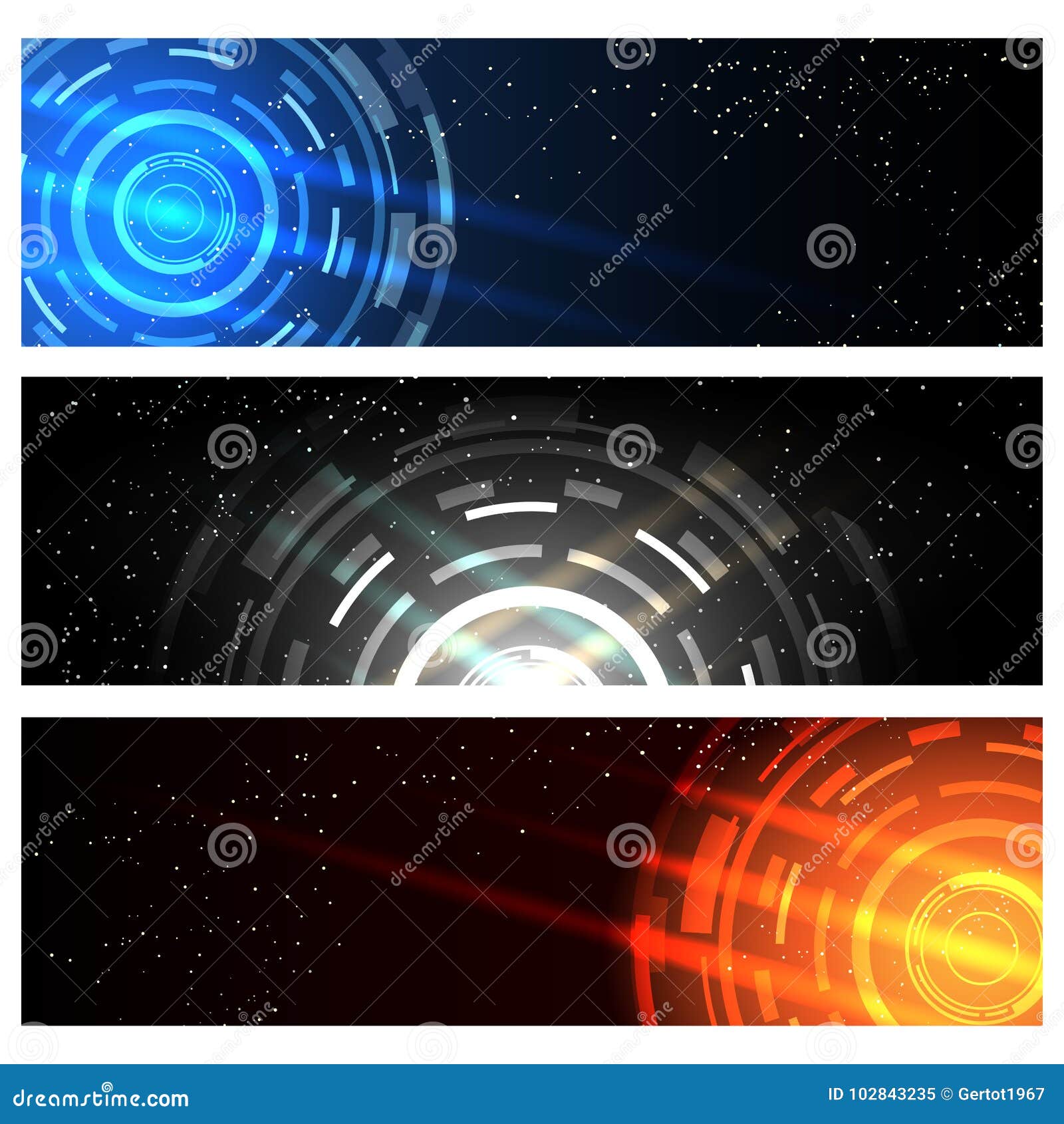 Futuristic Technology Banner Set Stock Vector - Illustration of shape ...