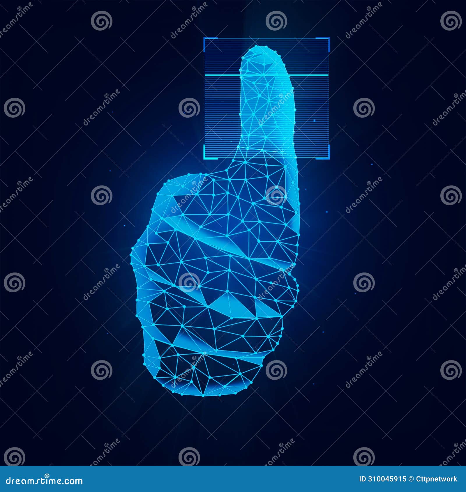 Futuristic Technology Biometric Verification Concept Background with ...