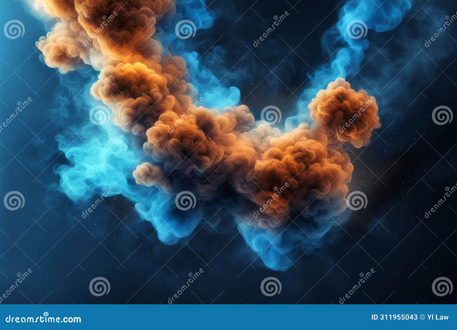 Futuristic Technology Blue Smoke Explosion Background Stock ...