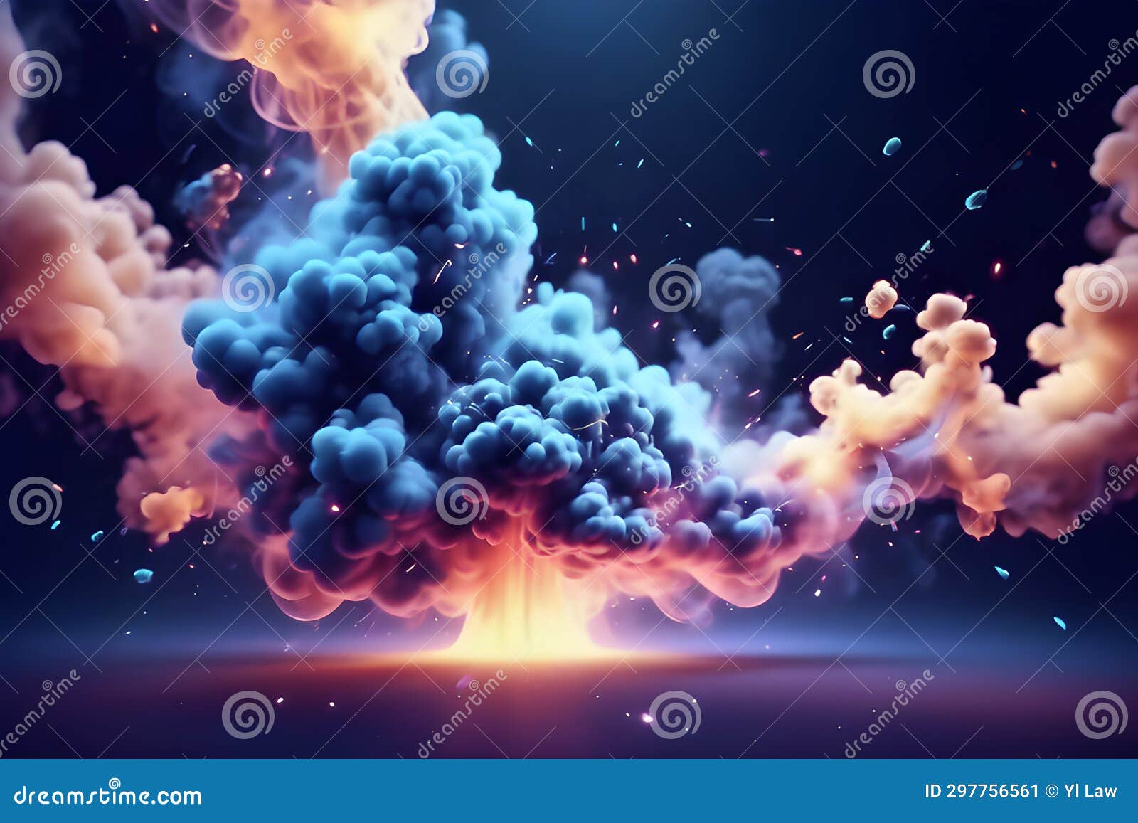 The Futuristic Technology Blue Smoke Explosion Background Design with ...