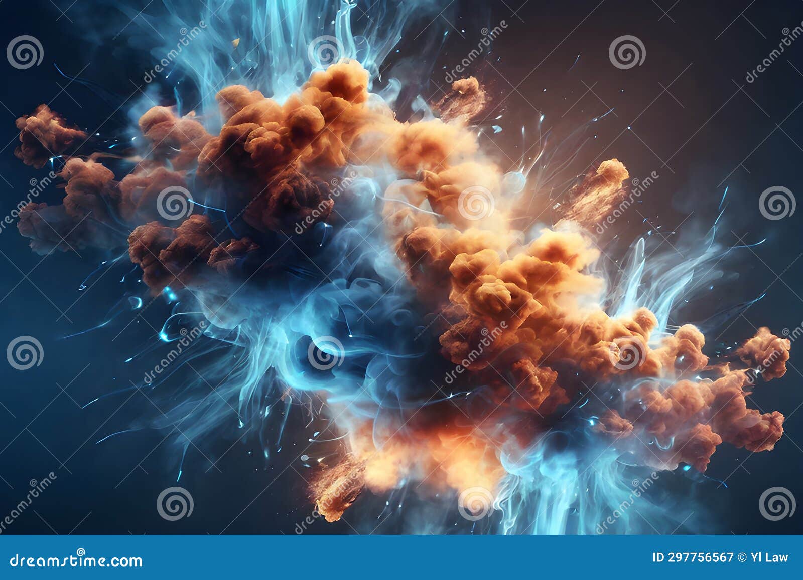 The Futuristic Technology Blue Smoke Explosion Background Design with ...