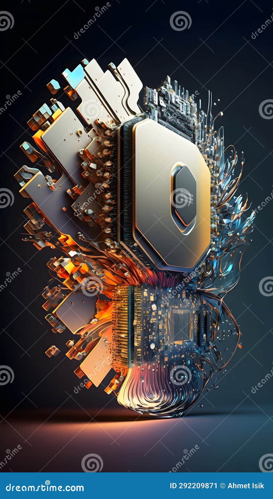 Futuristic Technology Chip stock illustration. Illustration of chip ...