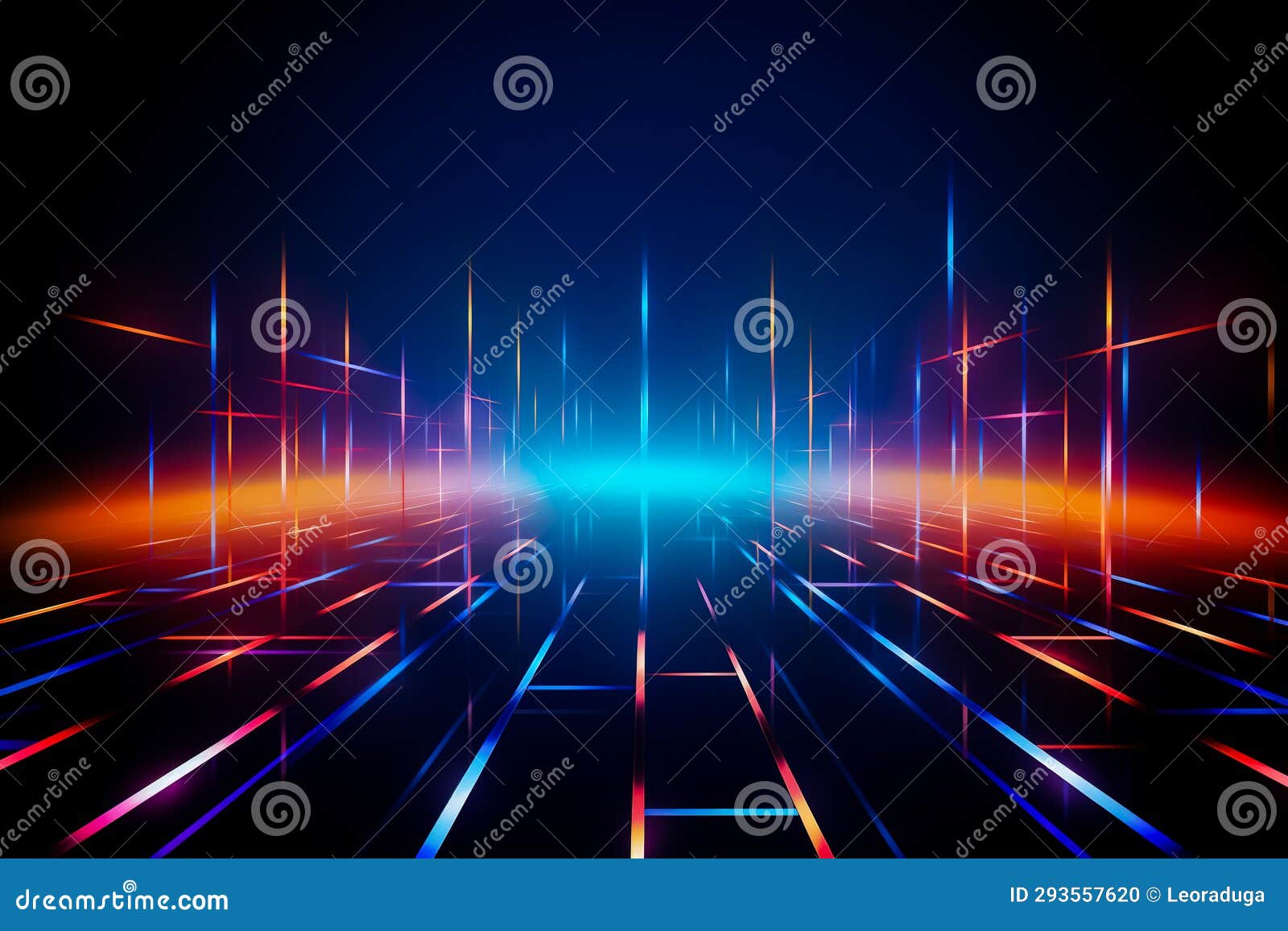 Futuristic Technology Color Lines Background with Light Effect ...