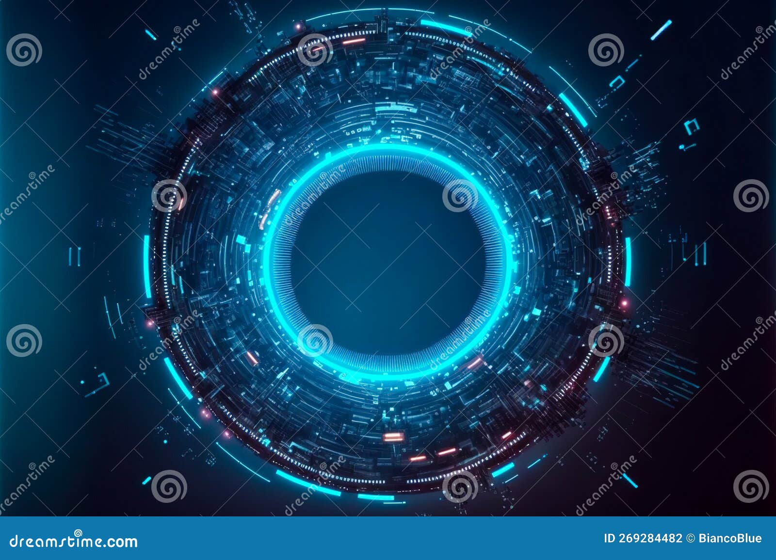 Futuristic Technology Concept. Circular Hud Element Virtual Reality ...