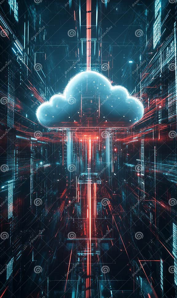 Futuristic Technology Concept, Cloud Computing Concept. Cloud Symbol ...