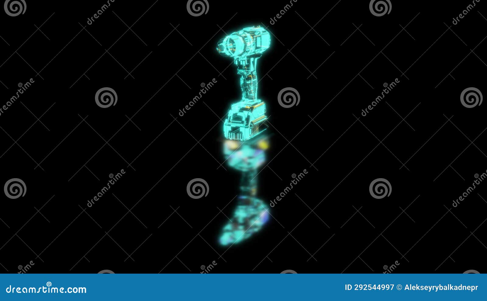 Render 3D Animation of the Model Screwdriver on a Black Background ...