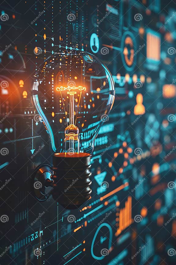 Futuristic Technology Concept with Data Visualizations and Digital ...