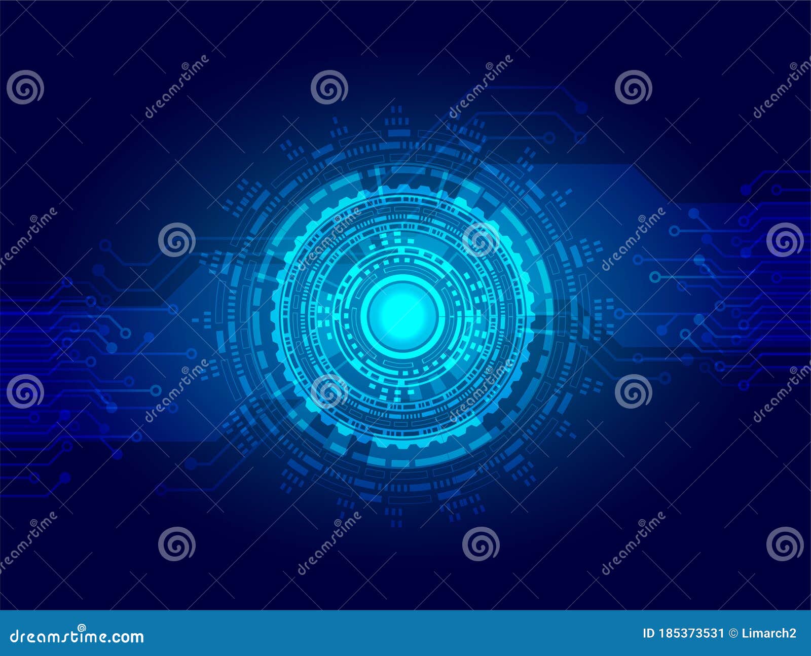 Futuristic Technology Concept. Gear Wheel Technology Glow Light and ...