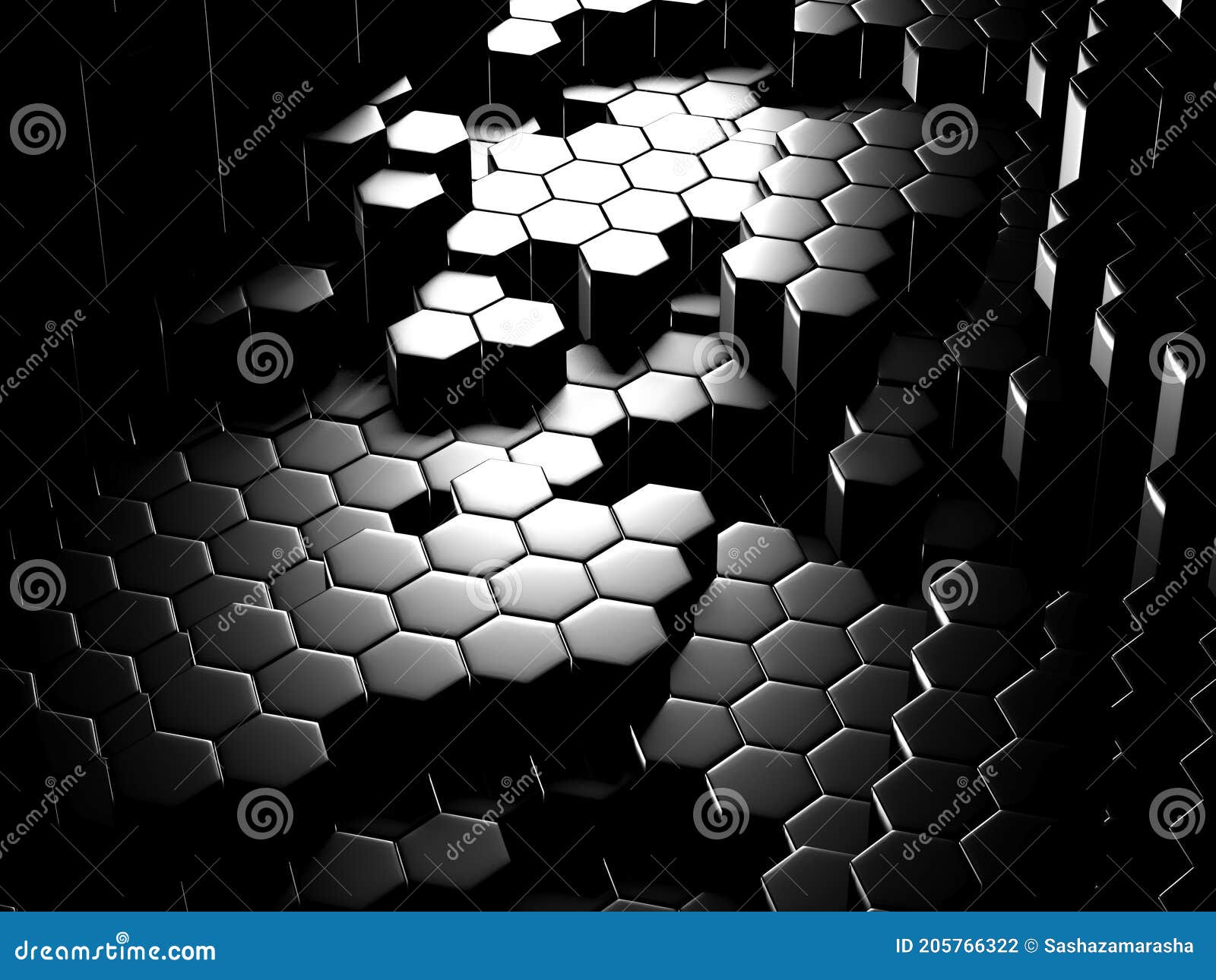 Futuristic Technology Concept. Hexagon Shapes Surface Stock ...