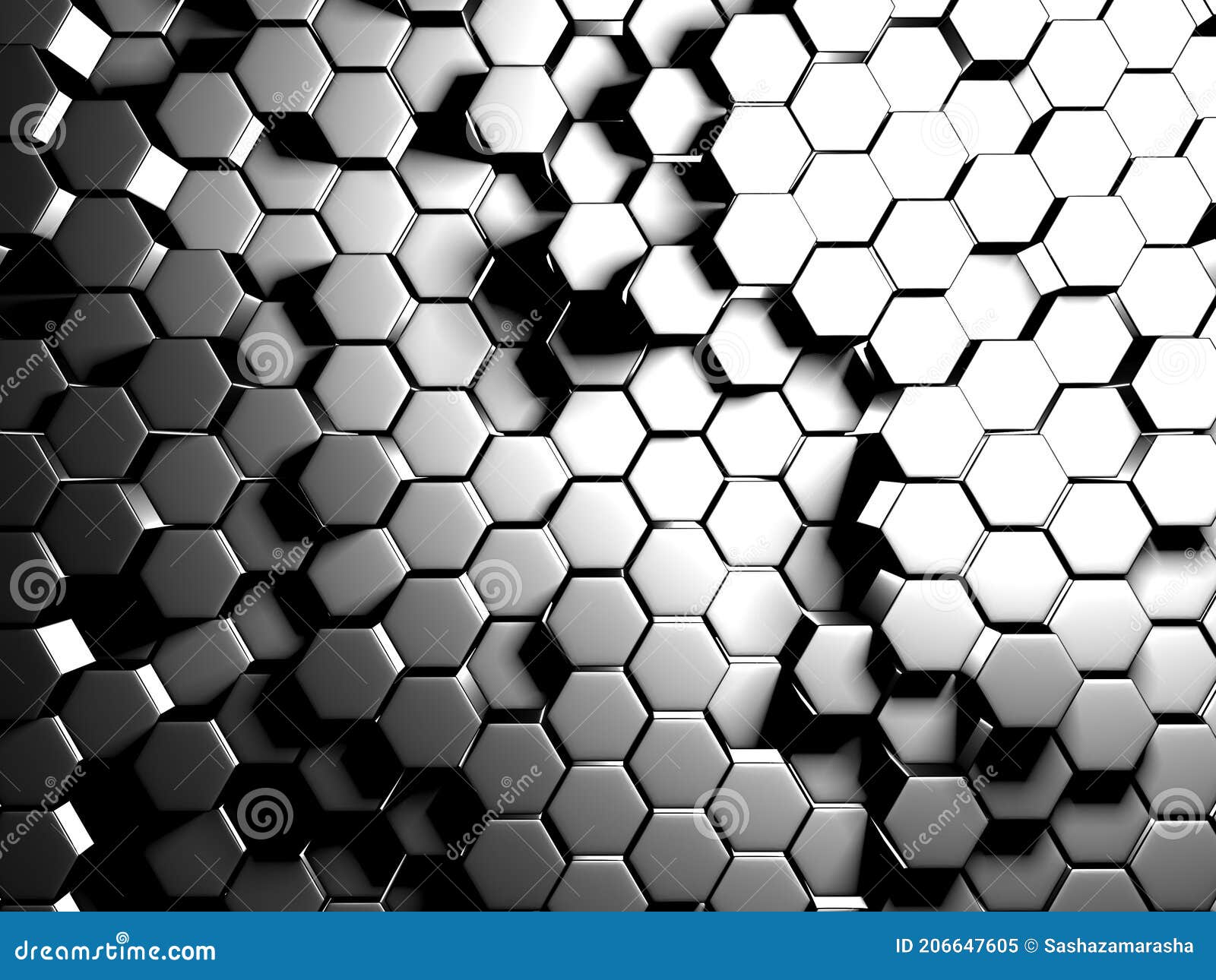 Futuristic Technology Concept. Hexagon Shapes Surface Stock ...