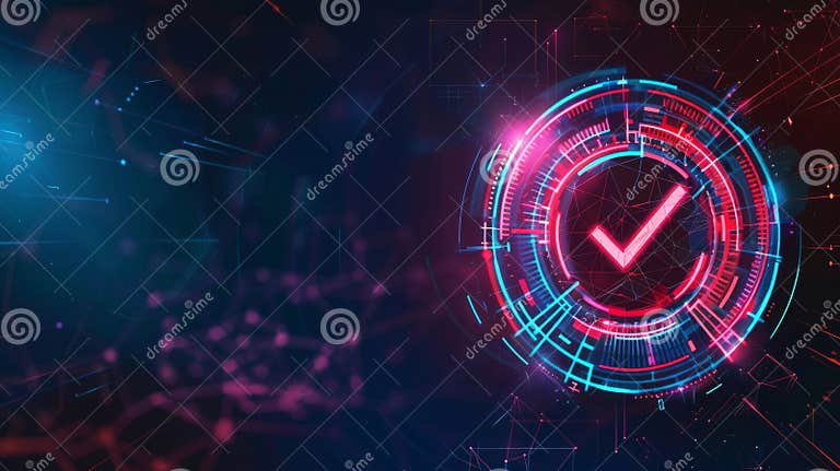 Futuristic Technology Concept. Technological Interface with Checked ...