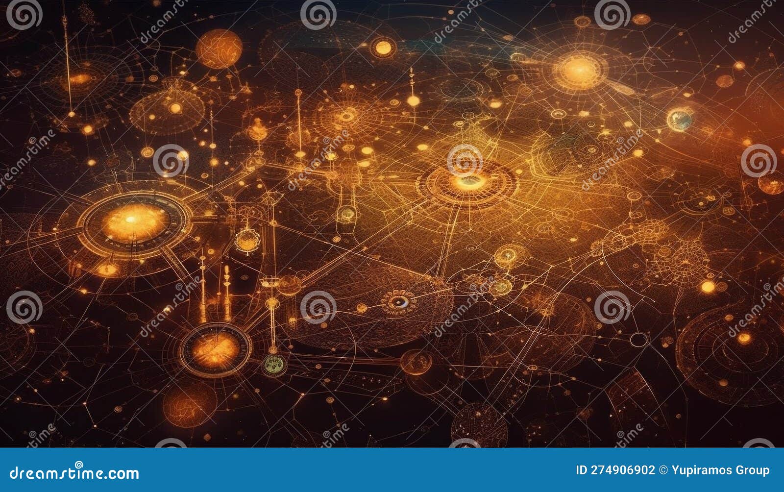 Futuristic Technology Connects Global Communications in Abstract Space ...