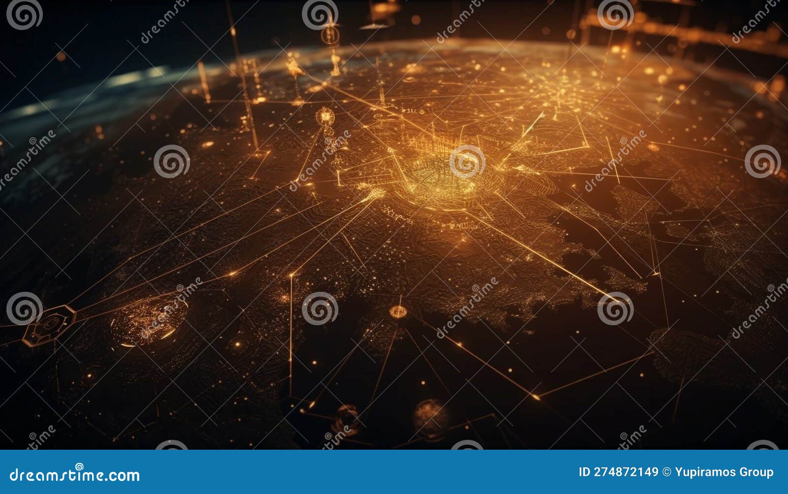 Futuristic Technology Connects Internet, Space and Communication Sphere ...