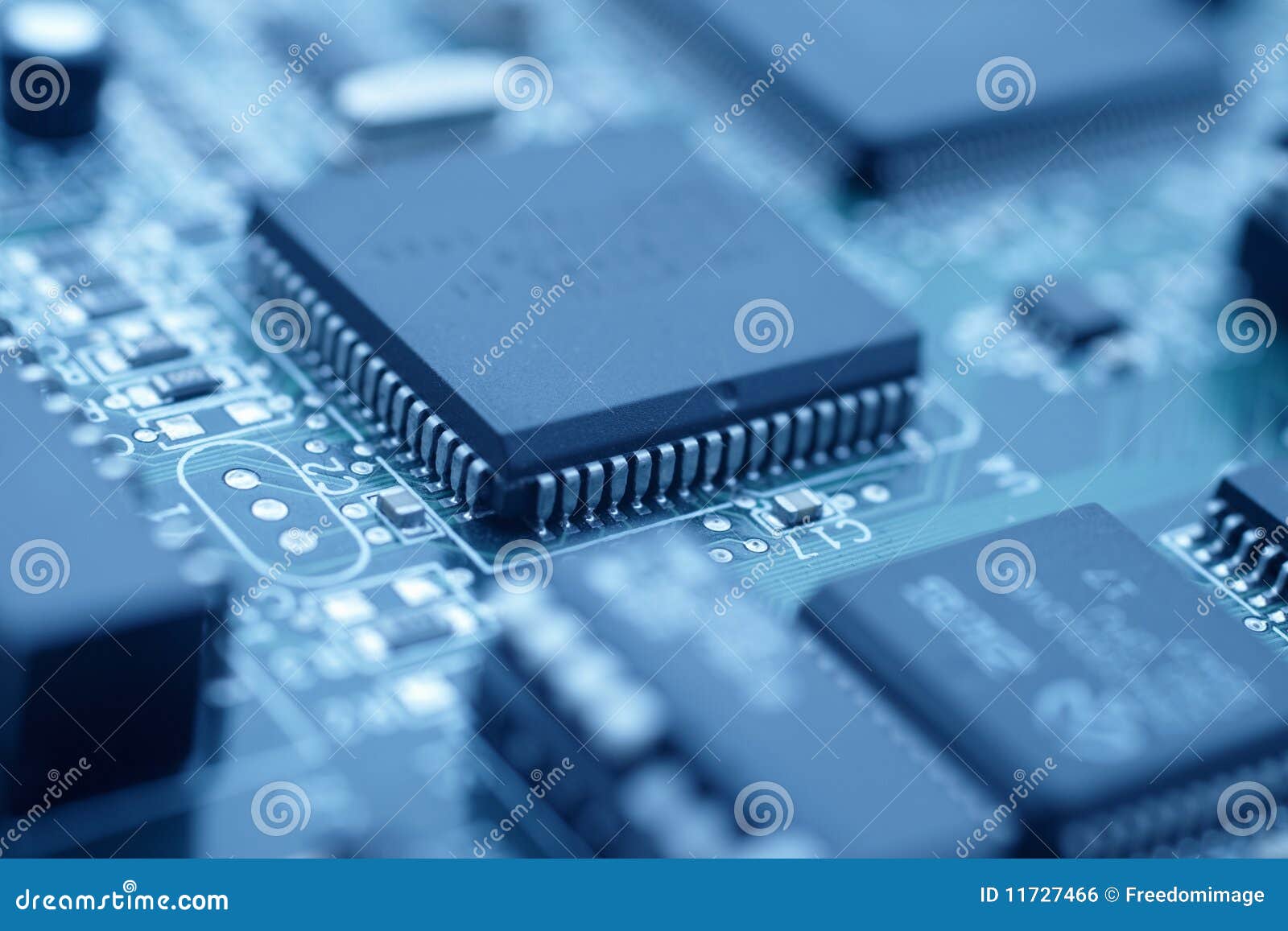 Futuristic Technology - Cool Blue Image of a Cpu Stock Photo - Image of ...