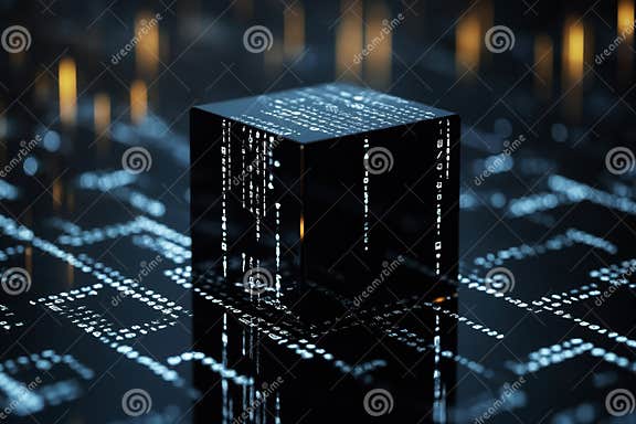 Futuristic Technology Cube Digital Data Internet Connectivity, Cyber ...