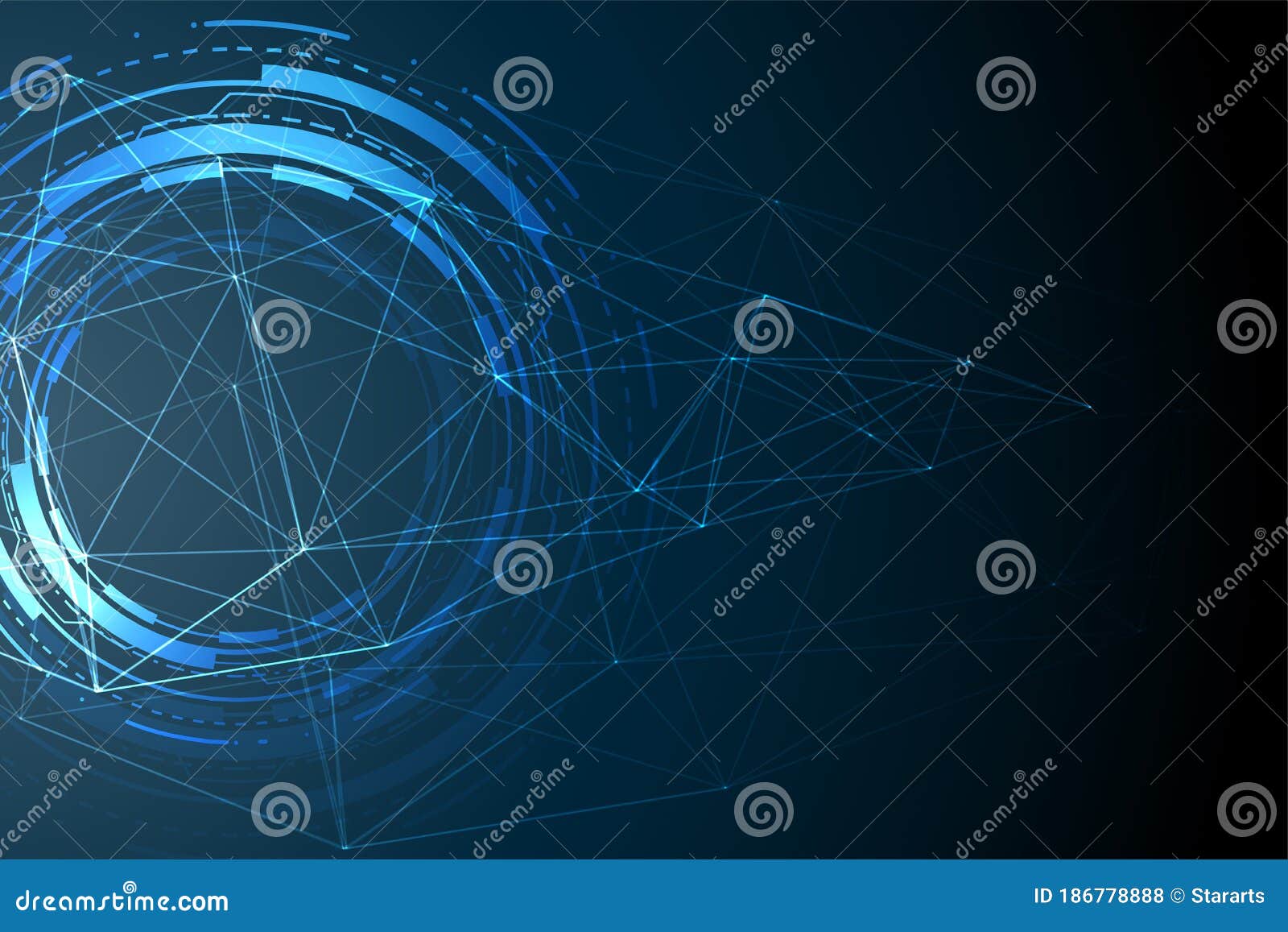 Futuristic Technology Data Visualization Banner with Circuit Diagram ...