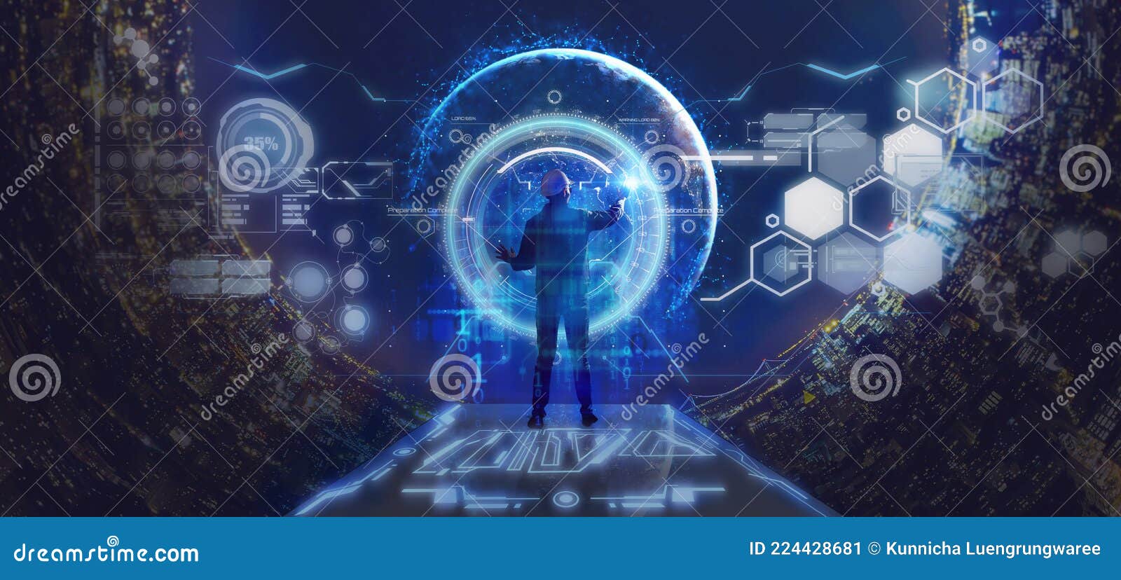 Futuristic Technology, Engineer Using Digital Transformation with ...