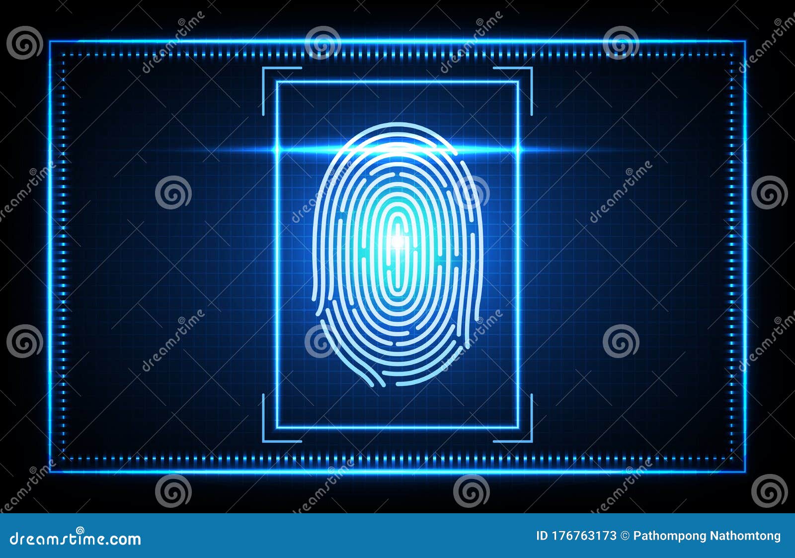 Futuristic Technology Fingerprint, Finger Scan Biometrics ...