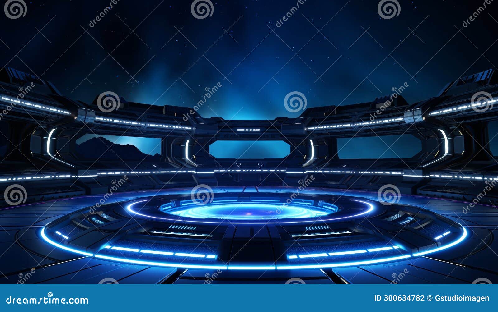 Futuristic Technology Glows in Abstract Blue Space Design Generated by ...