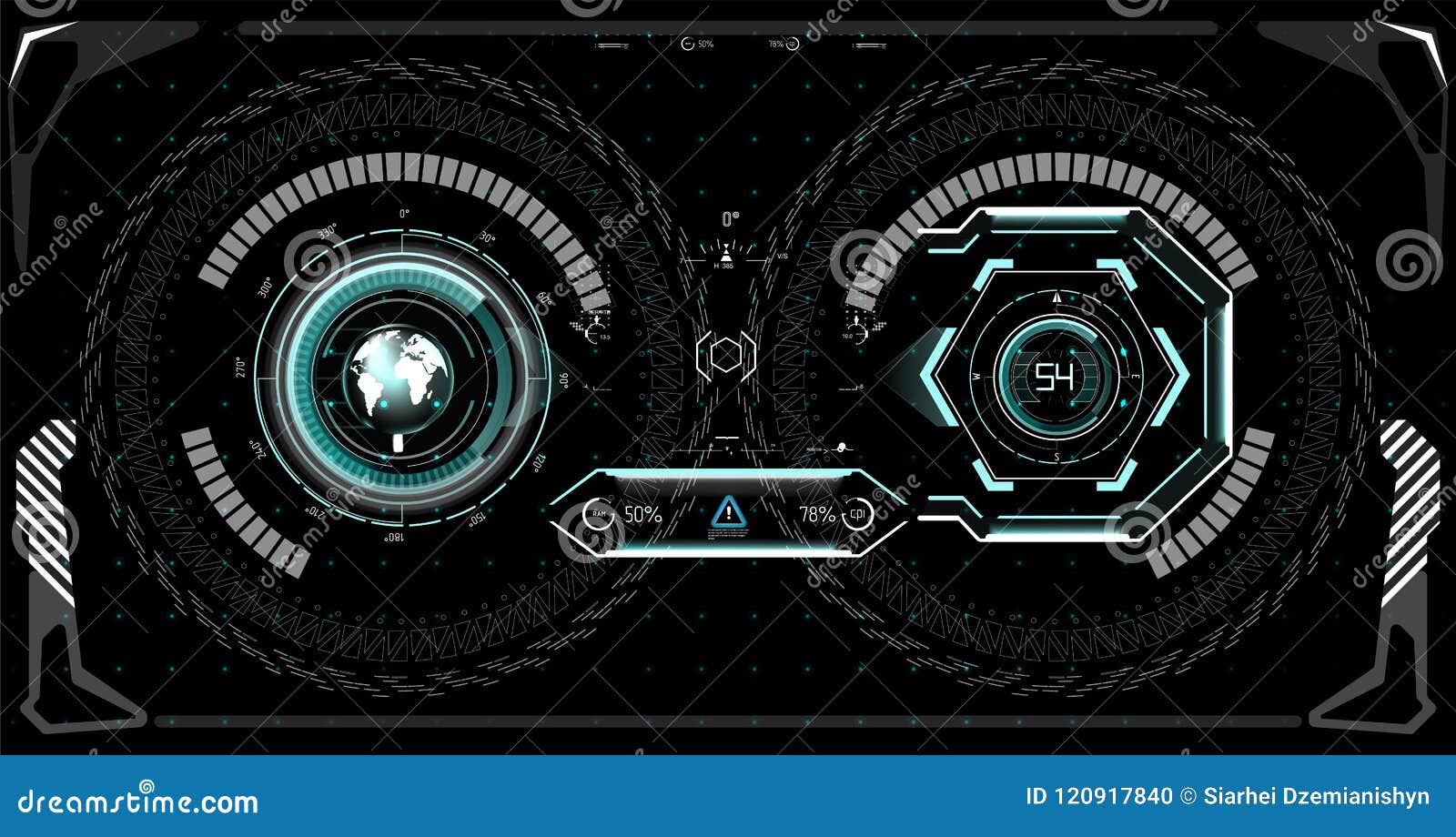 Futuristic Technology HUD Screen. Tactical View Sci-Fi VR Dislpay. HUD ...