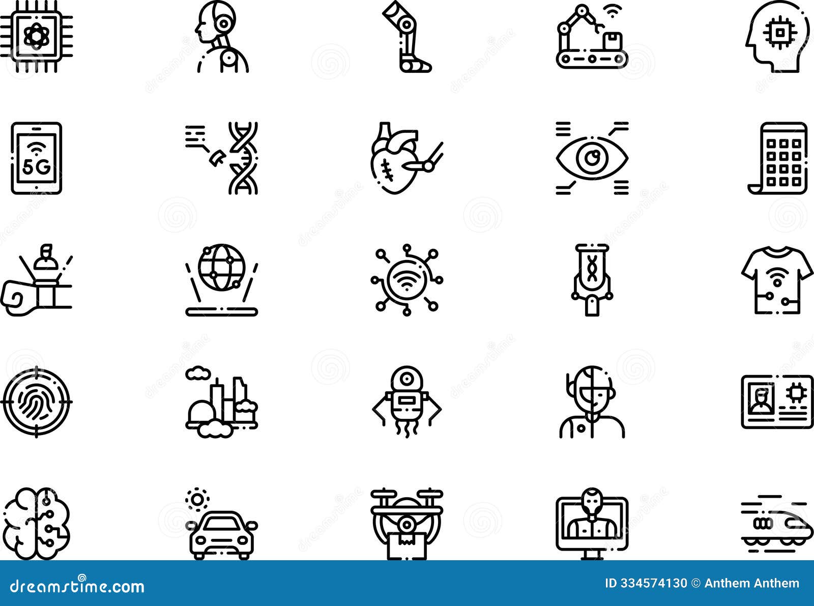 Futuristic Technology Icons Collection is a Vector Illustration with ...