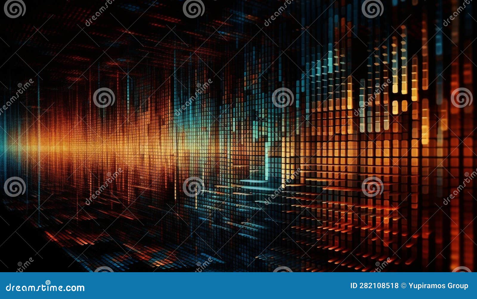 Futuristic Technology Illuminates Abstract Multi Colored Shapes ...