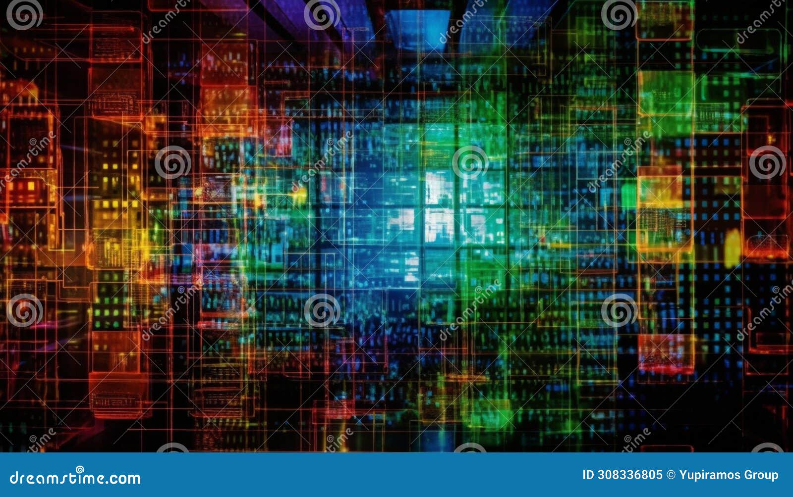 Futuristic Technology Illuminates Vibrant, Pixelated Backdrop in ...