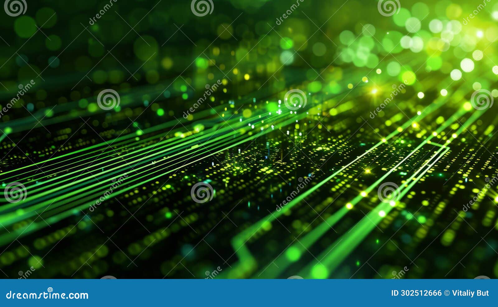 Futuristic Technology Innovation Green 3D Background. AI Stock ...