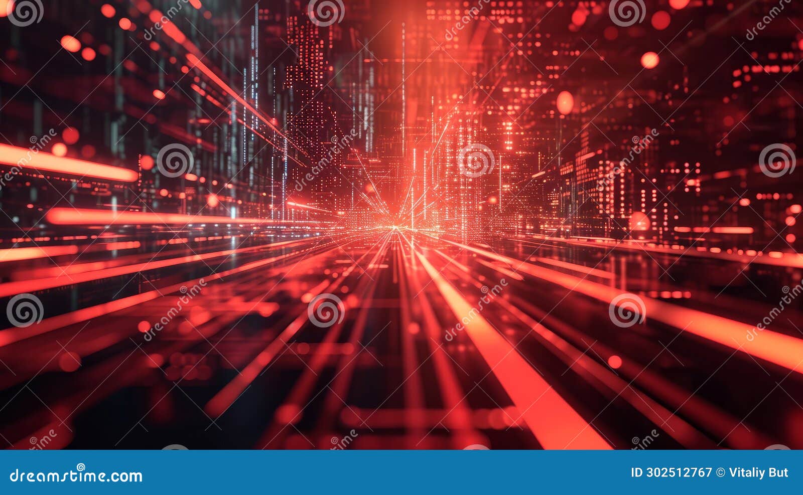 Futuristic Technology Innovation Red 3D Background. AI Stock ...