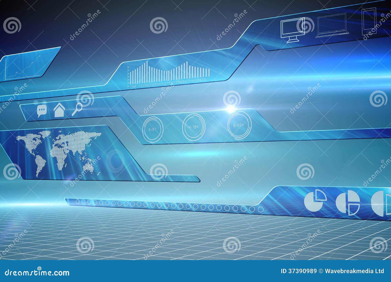 Futuristic Technology Interface Stock Illustration - Illustration of ...