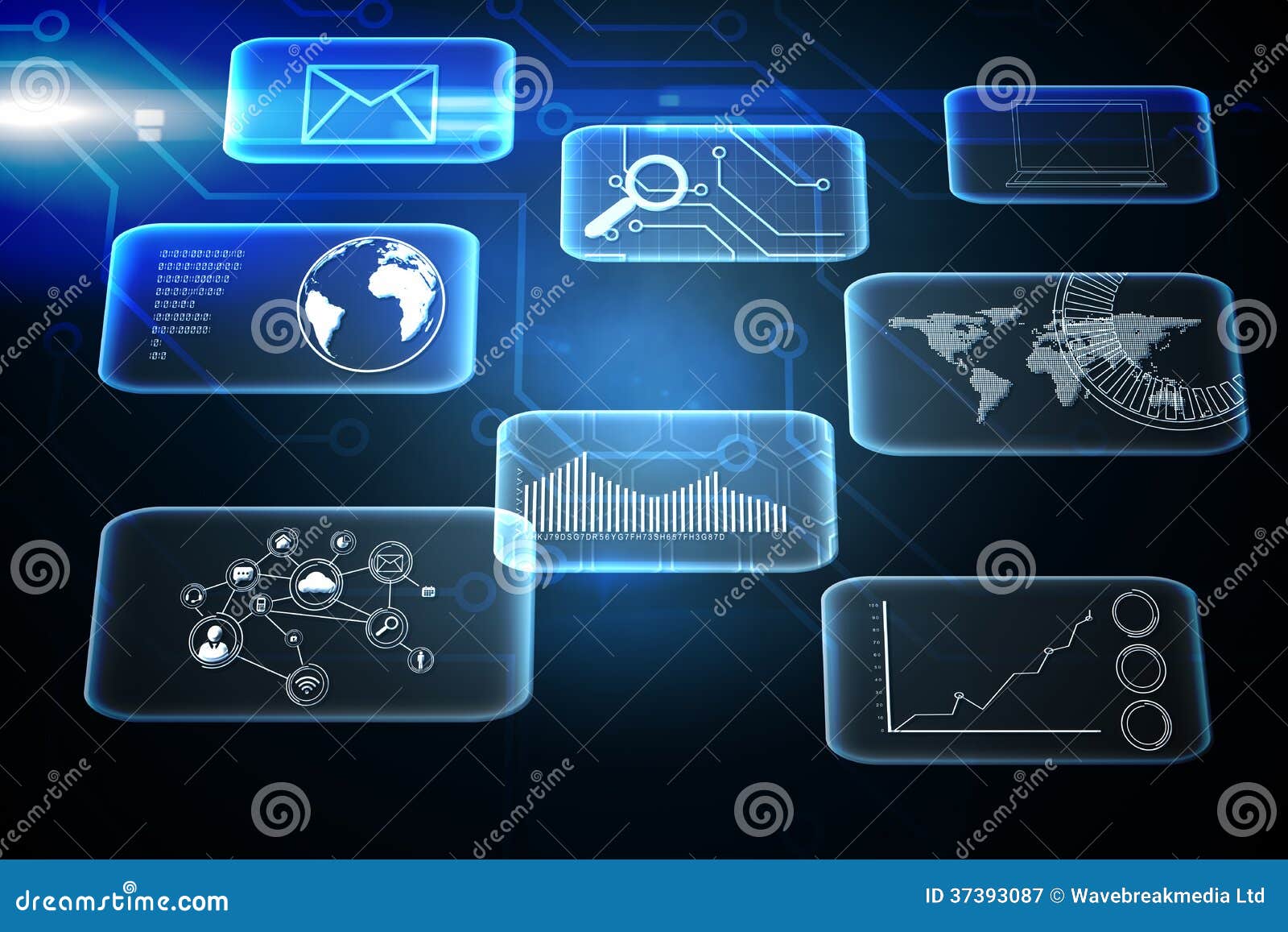 Futuristic Technology Interface Stock Illustration - Illustration of ...