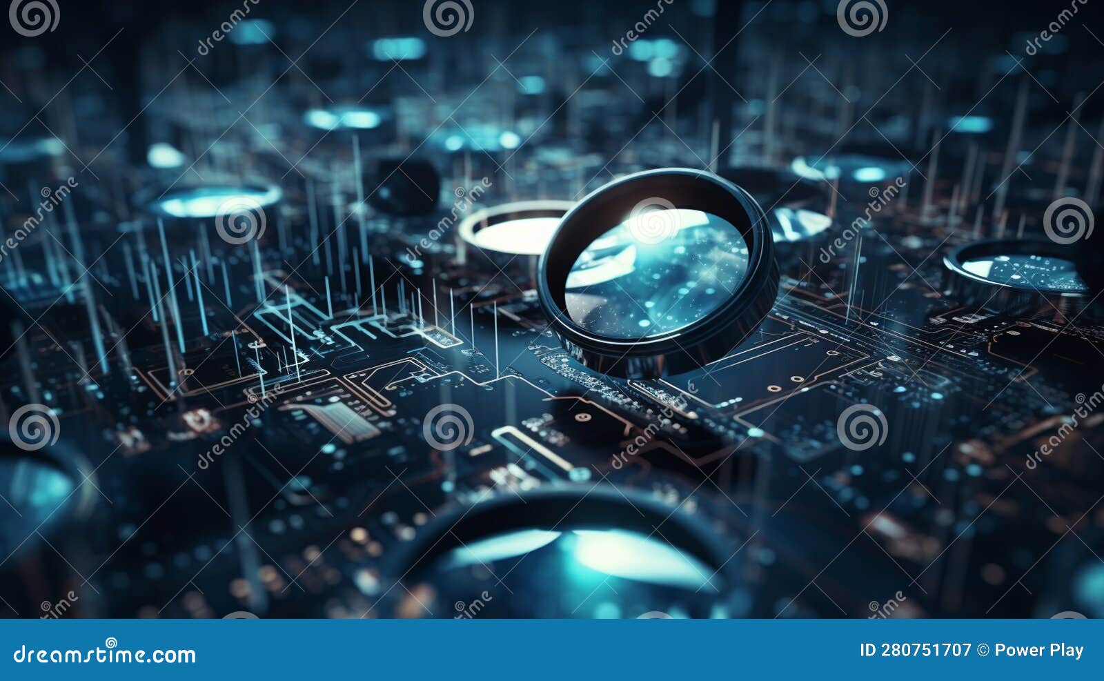 Futuristic Technology Interface 3D Rendering with High Tech User ...