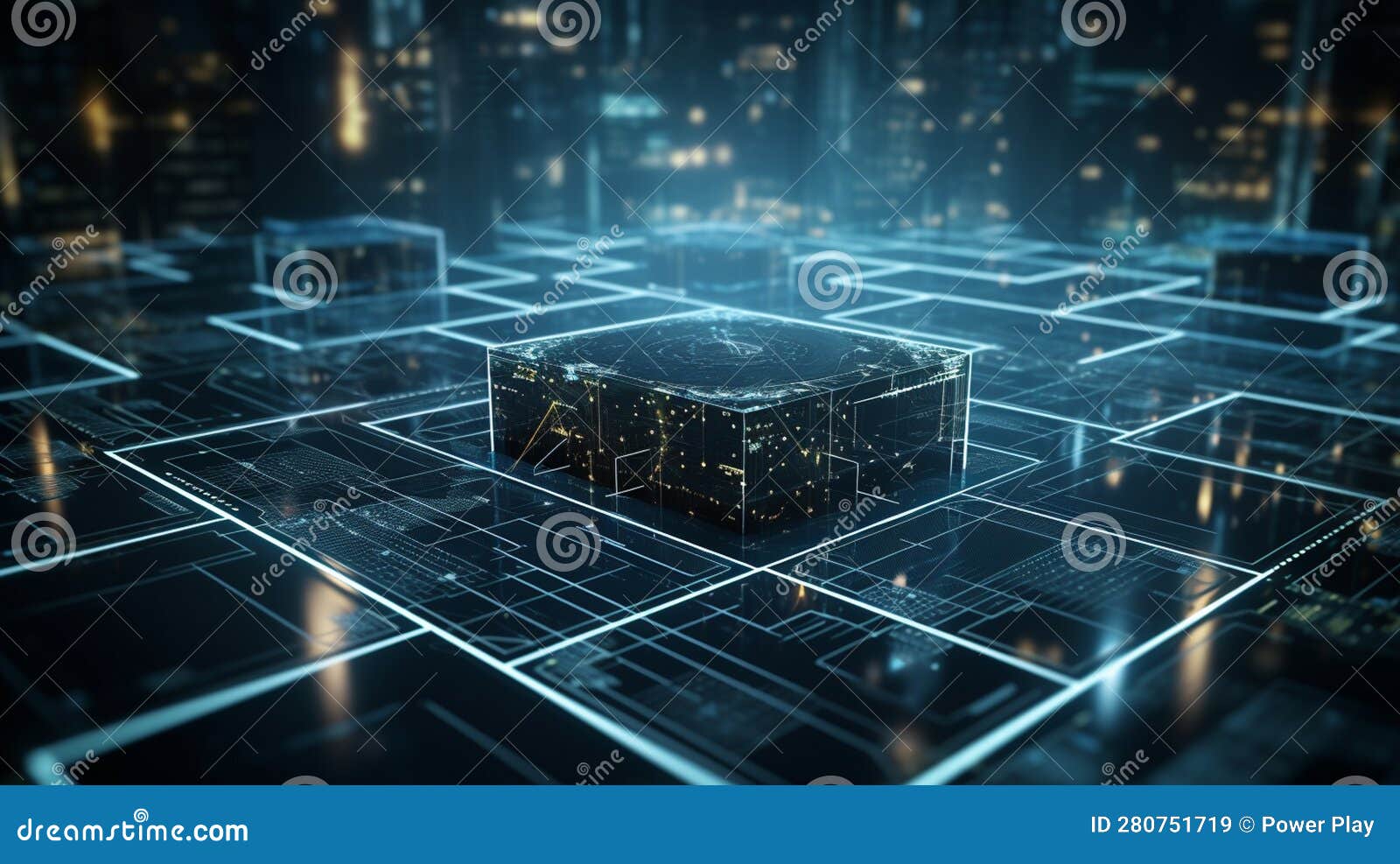 Futuristic Technology Interface 3D Rendering with High Tech User ...