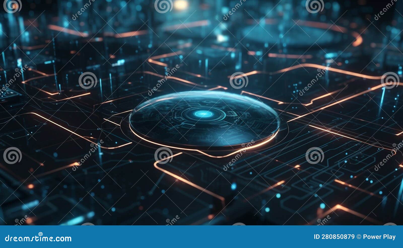 Futuristic Technology Interface. 3d Rendering Toned Image Double ...