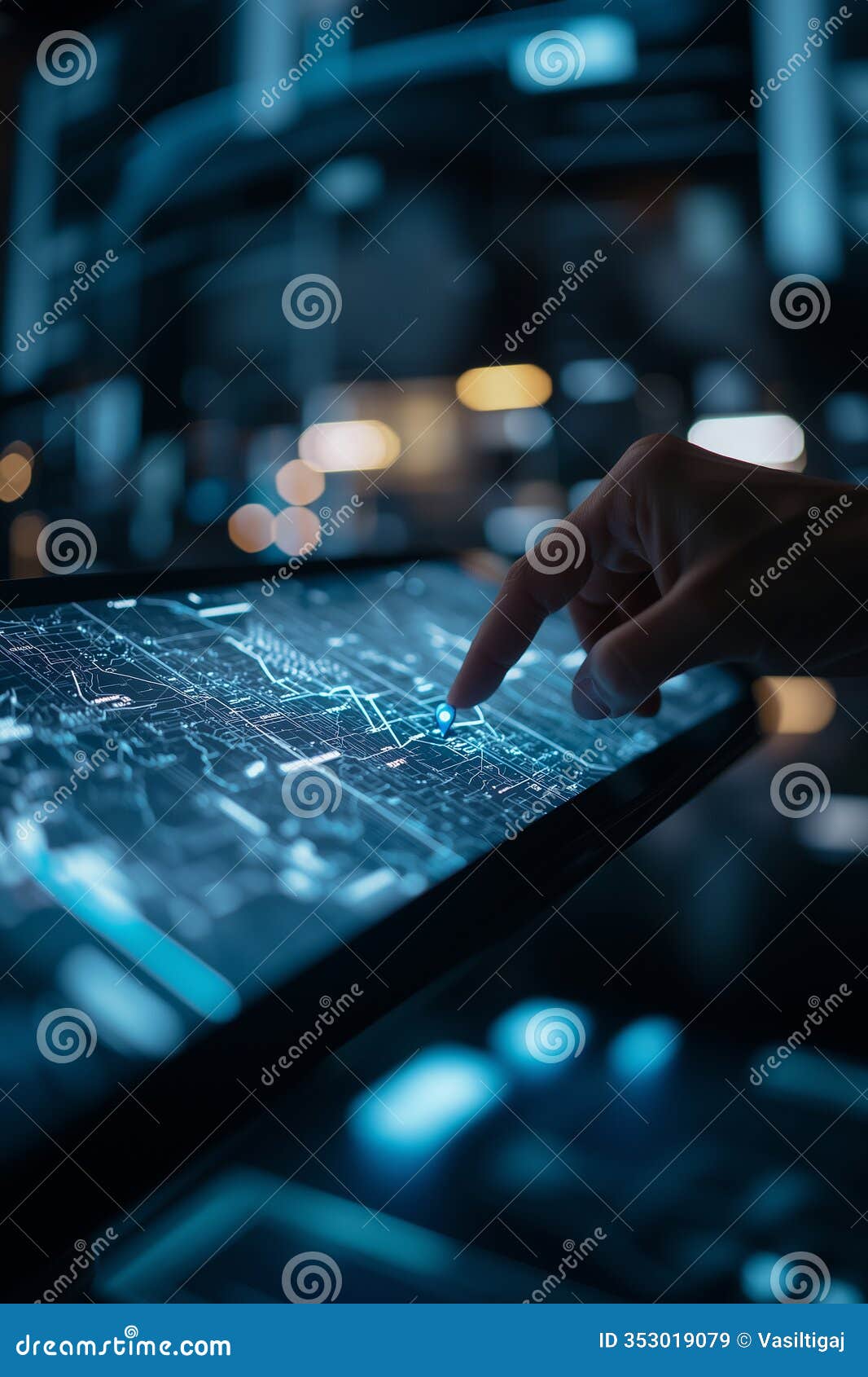 Futuristic Technology Interface Touch Stock Illustration - Illustration ...