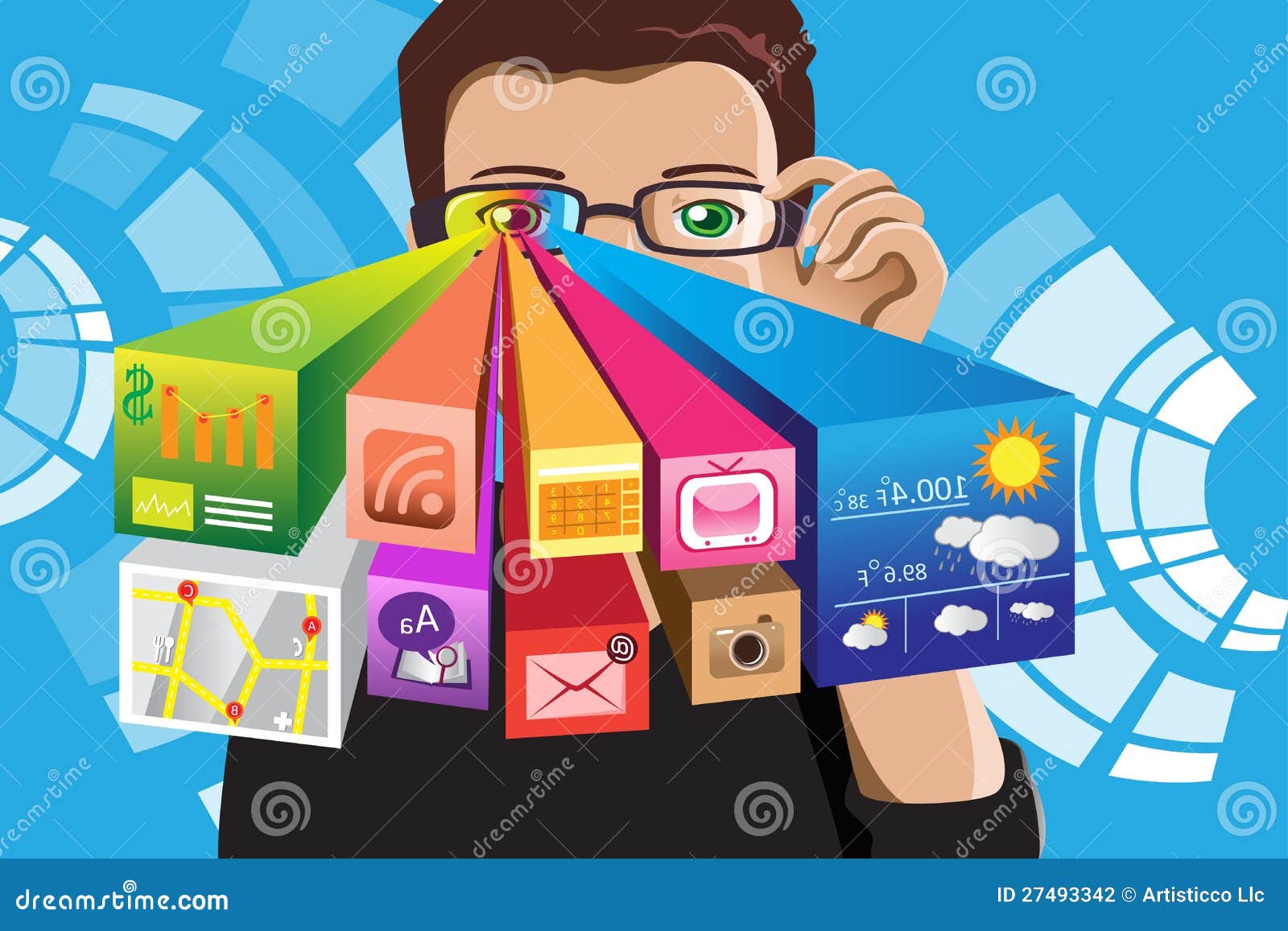 Futuristic technology man stock vector. Illustration of cartoon - 27493342