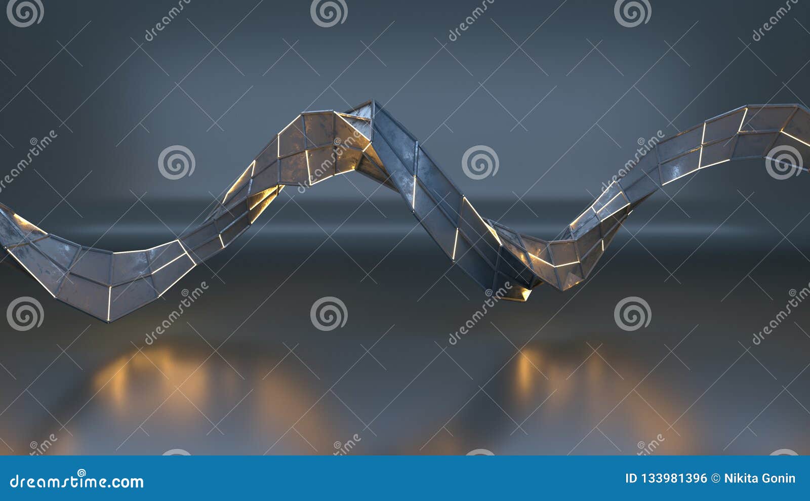 Futuristic Technology Mesh 3D Rendering Stock Illustration ...