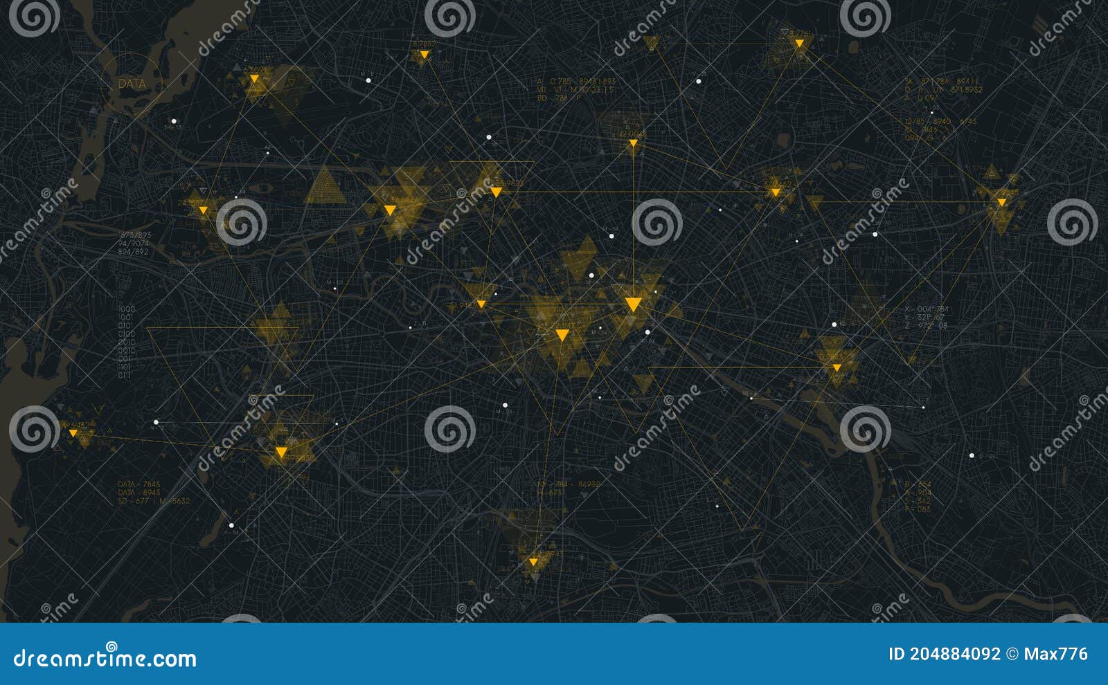 Germany 3d Map Visualization. Futuristic HUD Map. Geographical ...
