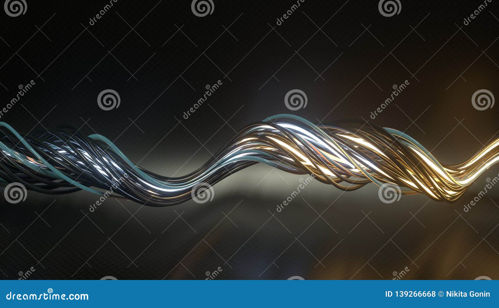Futuristic Technology Network Wires 3D Rendering Stock Illustration ...