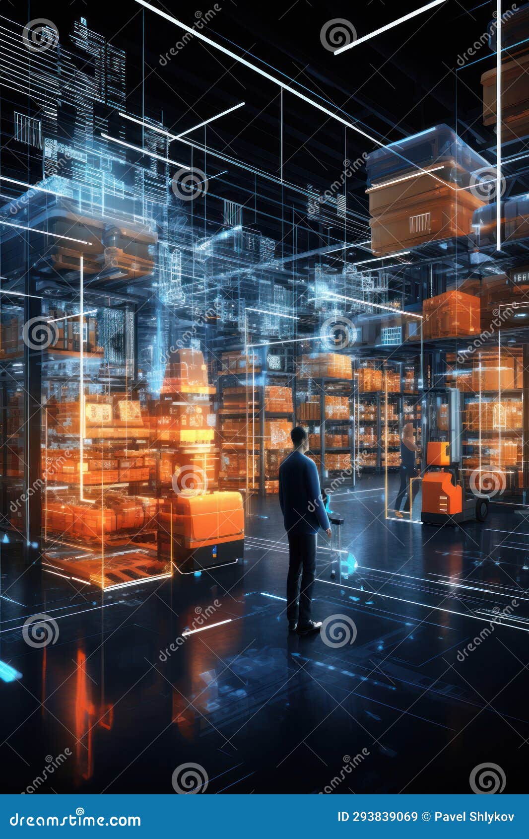 Futuristic Technology Retail Warehouse: Digitalization and ...