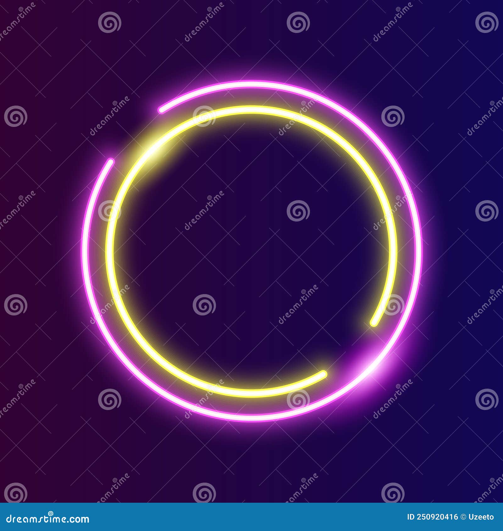 Futuristic Technology Retro Neon Frame Border Stock Vector ...